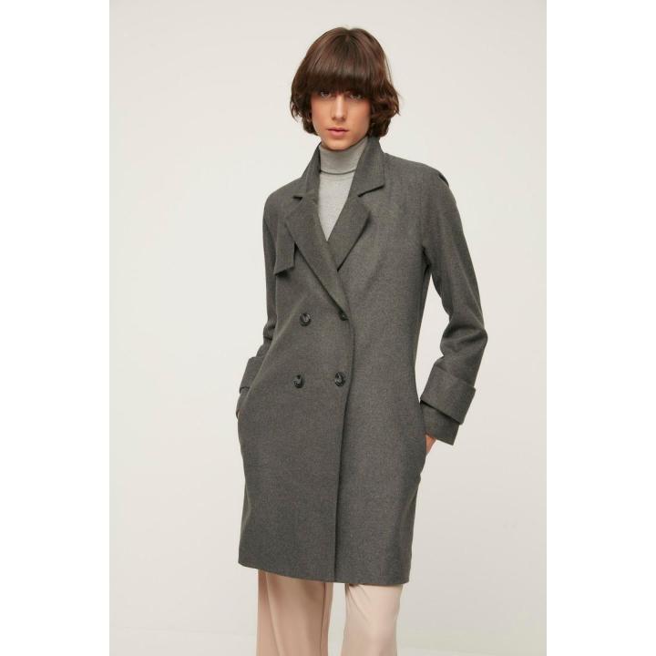Trendyol Abrigo De Mujer - Estilo Elegante y Cómodo - Lana y Poliéster ...