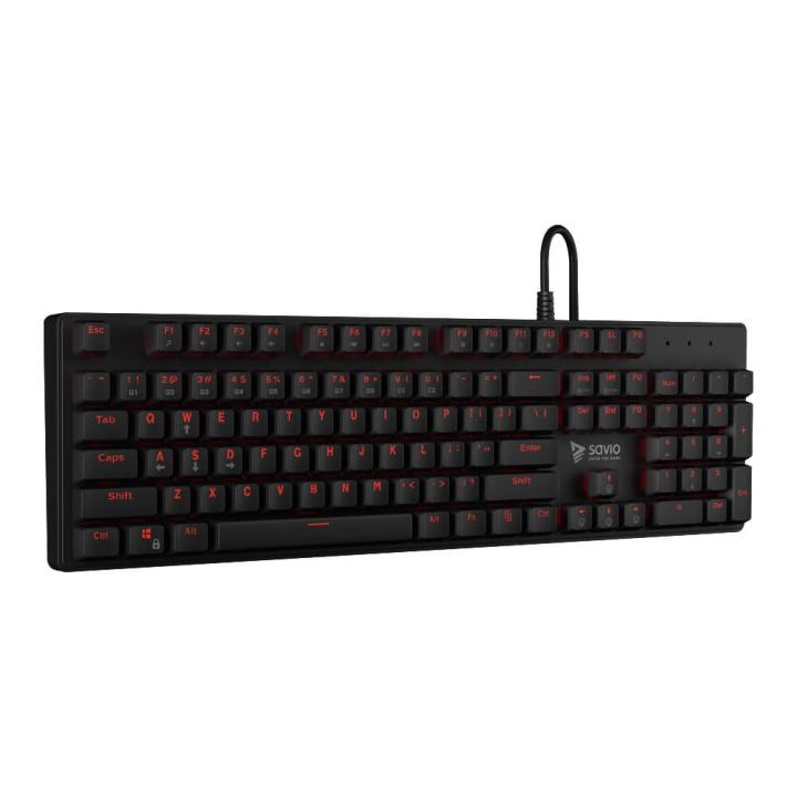 Savio tempest rx full keyboard usb outemu red qwerty us black, red ...