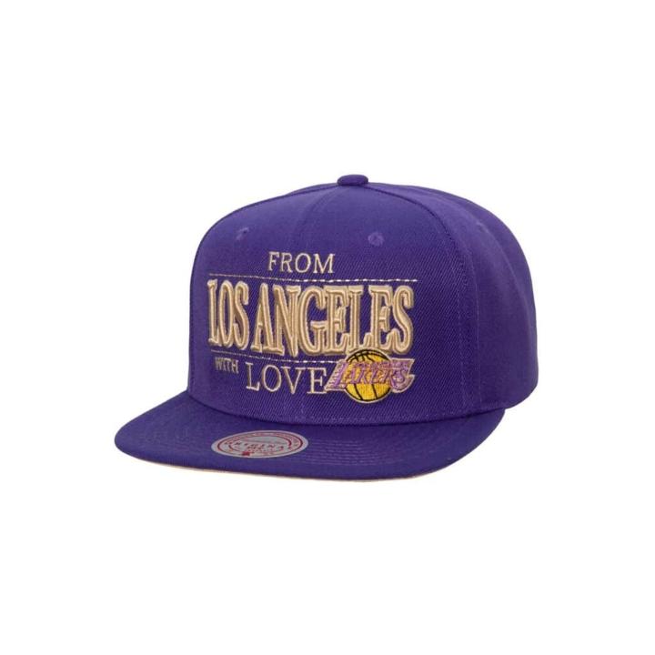 Gorra Mitchell & Ness Morada Lakers Nba With Love Snapback | Miravia