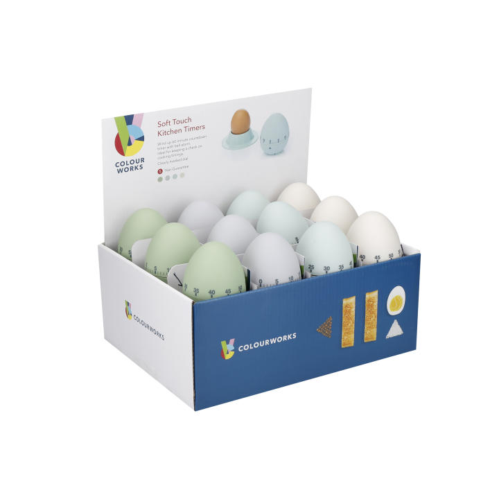 Colourworks classics soft touch egg timers - display of 24 | Miravia