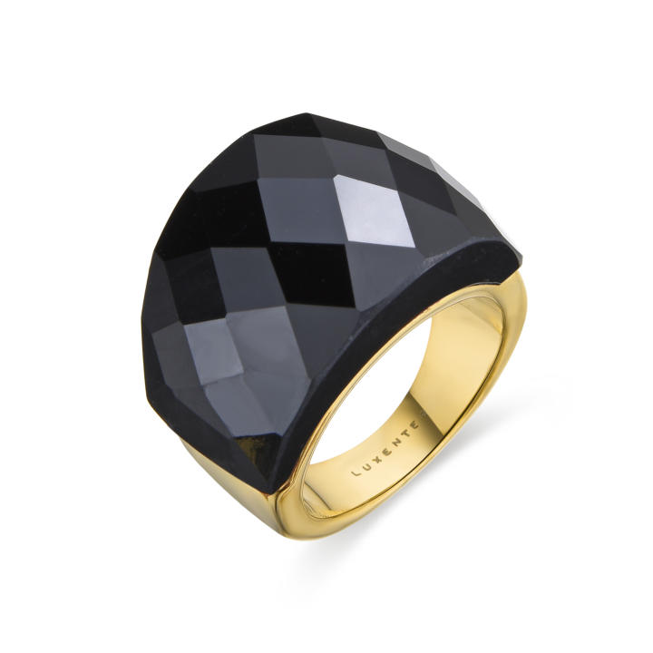 Anillo Luxenter con Cuarzo Hidrotermal Onix acabado en oro amarillo de ...