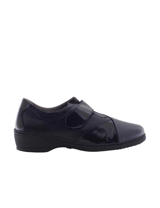 Notton 2561 Zapato de Velcro para Mujer - Confort Todo el Día - Negro ...