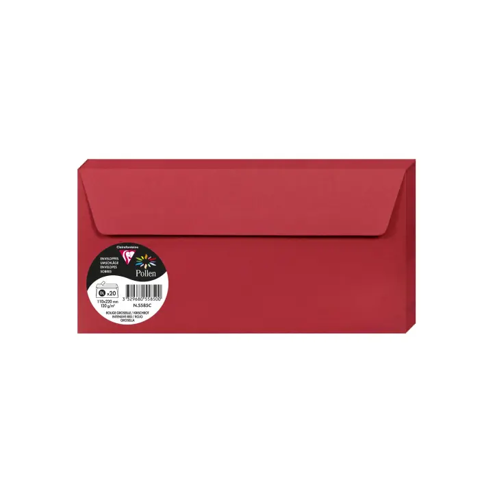 Clairefontaine Sobres y Tarjetas de Colores 110 X 220 Dl 120g Rojo ...
