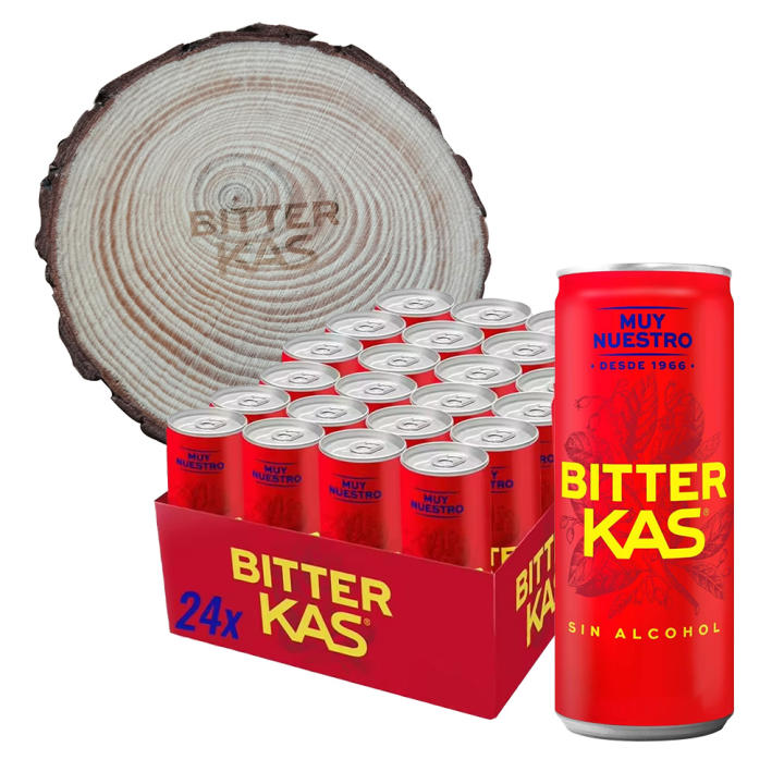 Pack Regalo Bitter KAS 24 Latas x 330 ml + Posavasos, Refresco Amargo ...