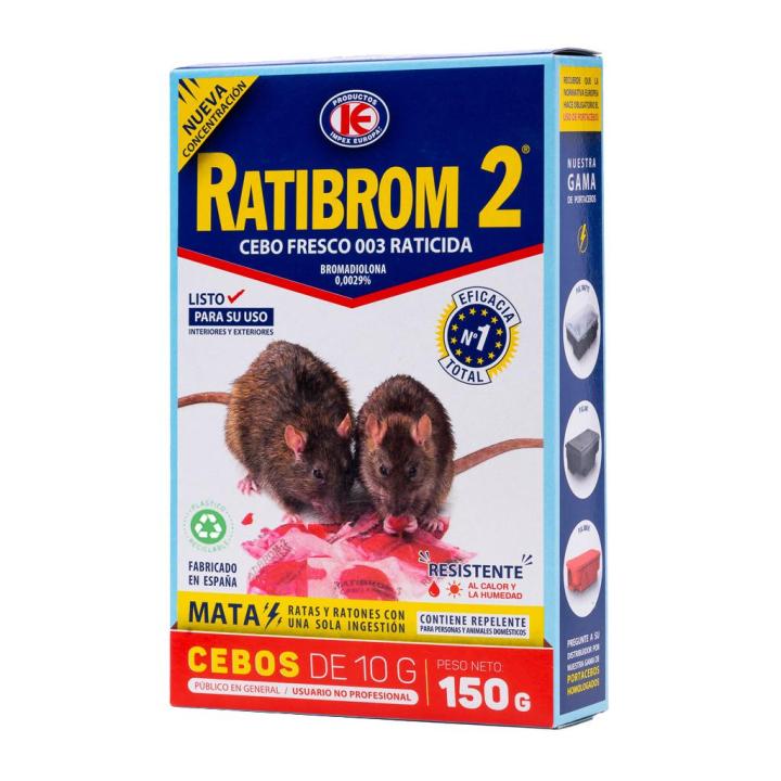 Raticida RATIBROM 2 - CEBO FRESCO 150 gr - LA SOLUCION DEFINITIVA ...