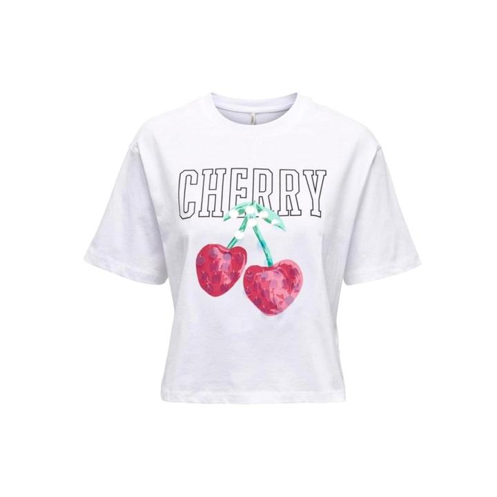 Camiseta Only Estampado Cherry Blanca Mujer | Miravia