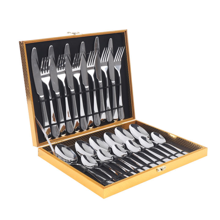 Juego de cubiertos de acero inoxidable para 6 personas, cuchillo ...