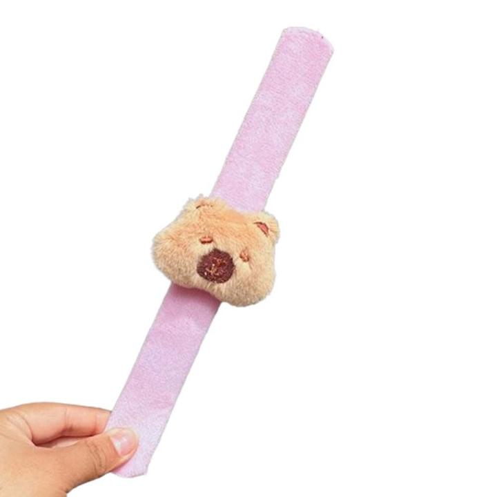 Capybara-pulsera de felpa suave con dibujos animados, brazalete de ...