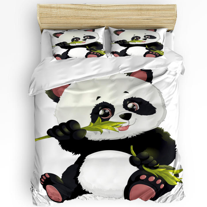 Seta de Cama con Estampado de Panda de Bambú Animal Divertido para ...