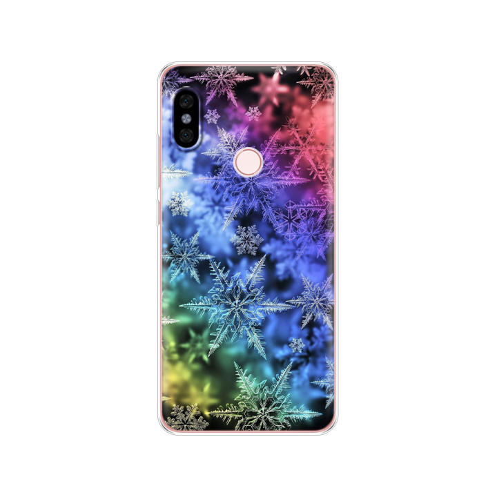 Funda de teléfono trasera de TPU suave para Xiaomi Redmi Note 5, cubierta de mármol, copos de ...