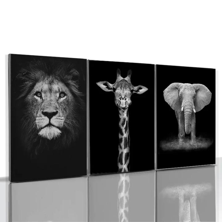 Pintura en Lienzo Animal con Marco de DHROOM Arte de Pared León ...