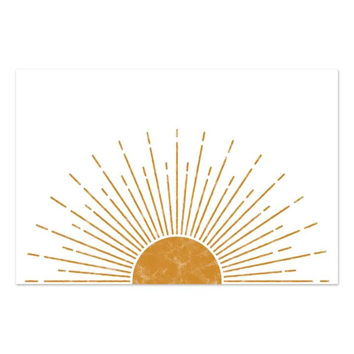 Pintura de pared abstracta de sol y luna, póster de lienzo bohemio ...