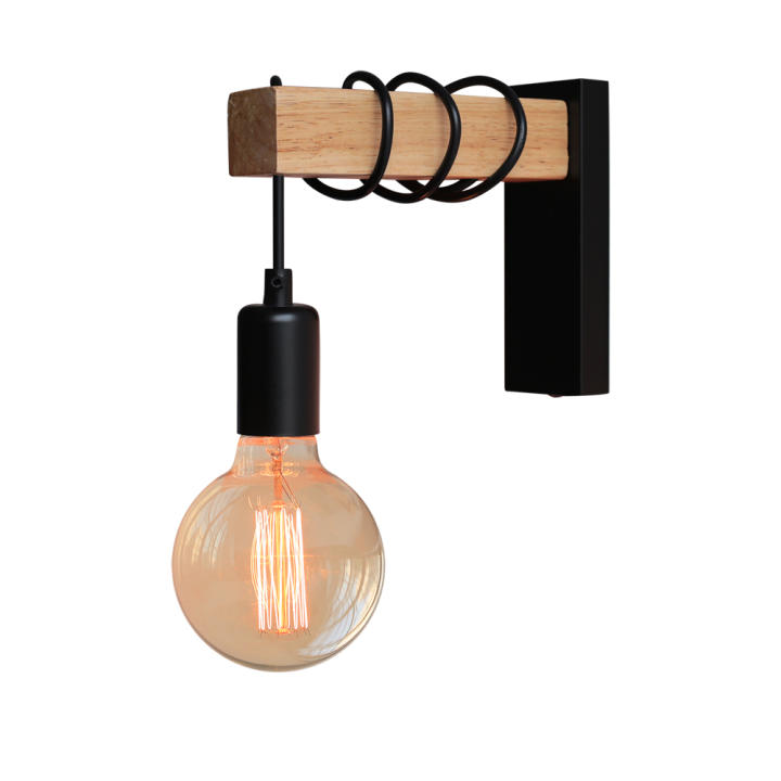 Lámpara de Pared Retro Vintage de Madera PARKSON Iluminación Interior ...