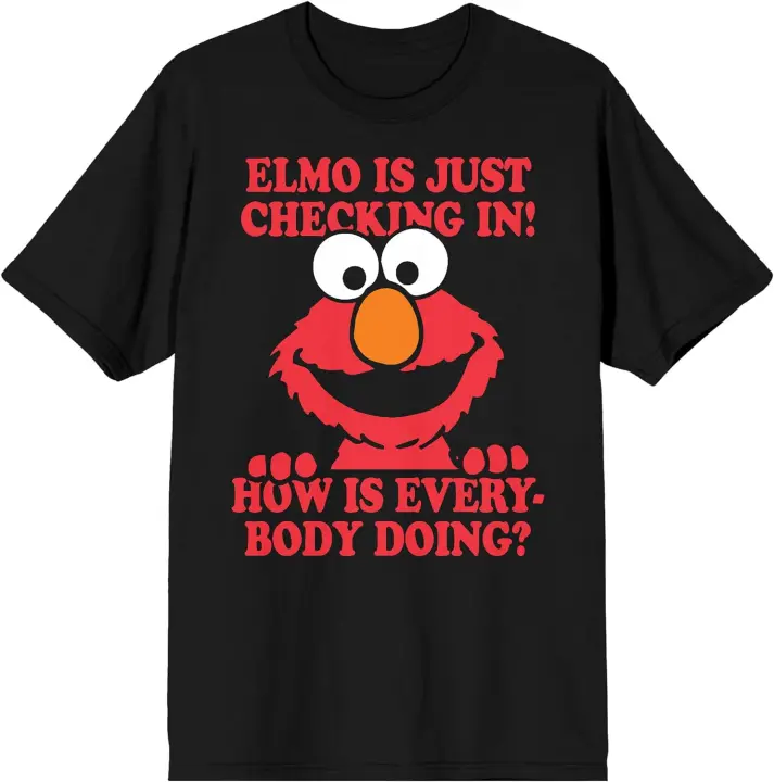 ¡El Elmo de Barrio Sésamo solo está comprobando! Camiseta de manga ...