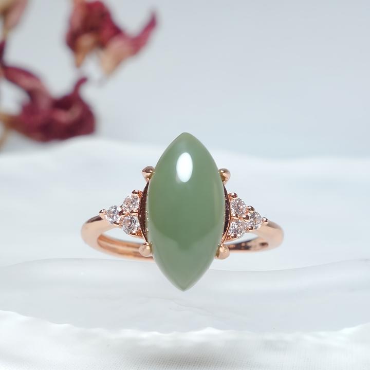 Anillo Ajustable De Piedra De Jade Verde Natural Incrustada, El Mejor ...
