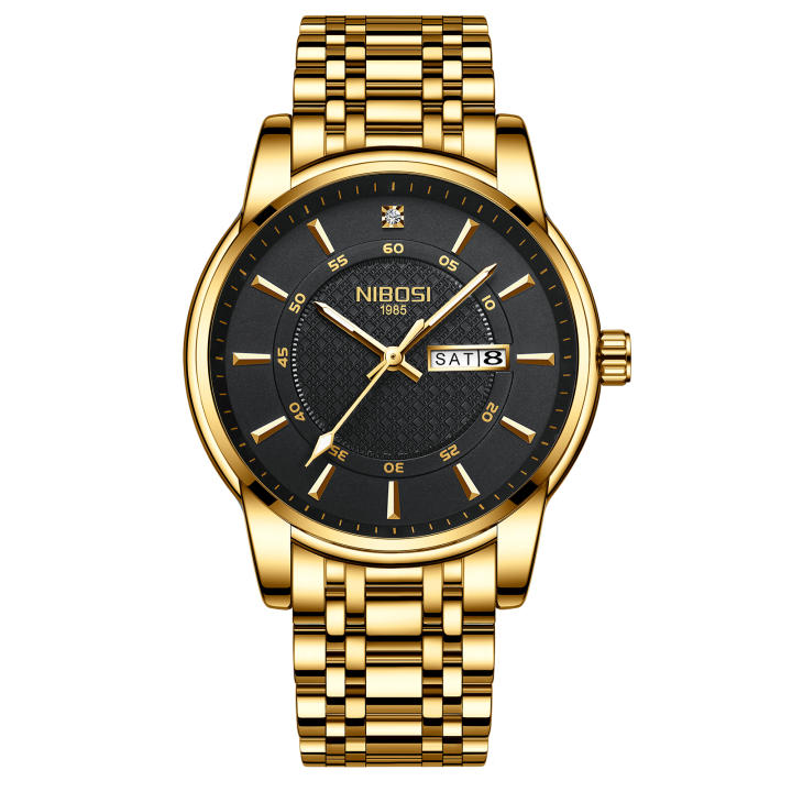 Reloj de Pulsera De Lujo NIBOSI Dorado Para Hombres Resistente al Agua ...
