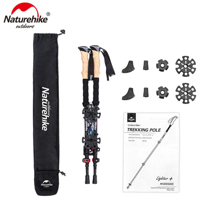Naturehike-Bastones de Trekking, palos telescópicos plegables de fibra ...