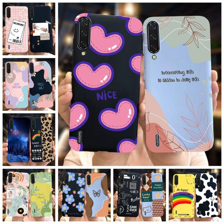 Funda de teléfono para Xiaomi Mi A3, carcasa trasera de TPU suave pintada con corazón de amor ...